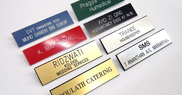 Name Tag with Engraved Text